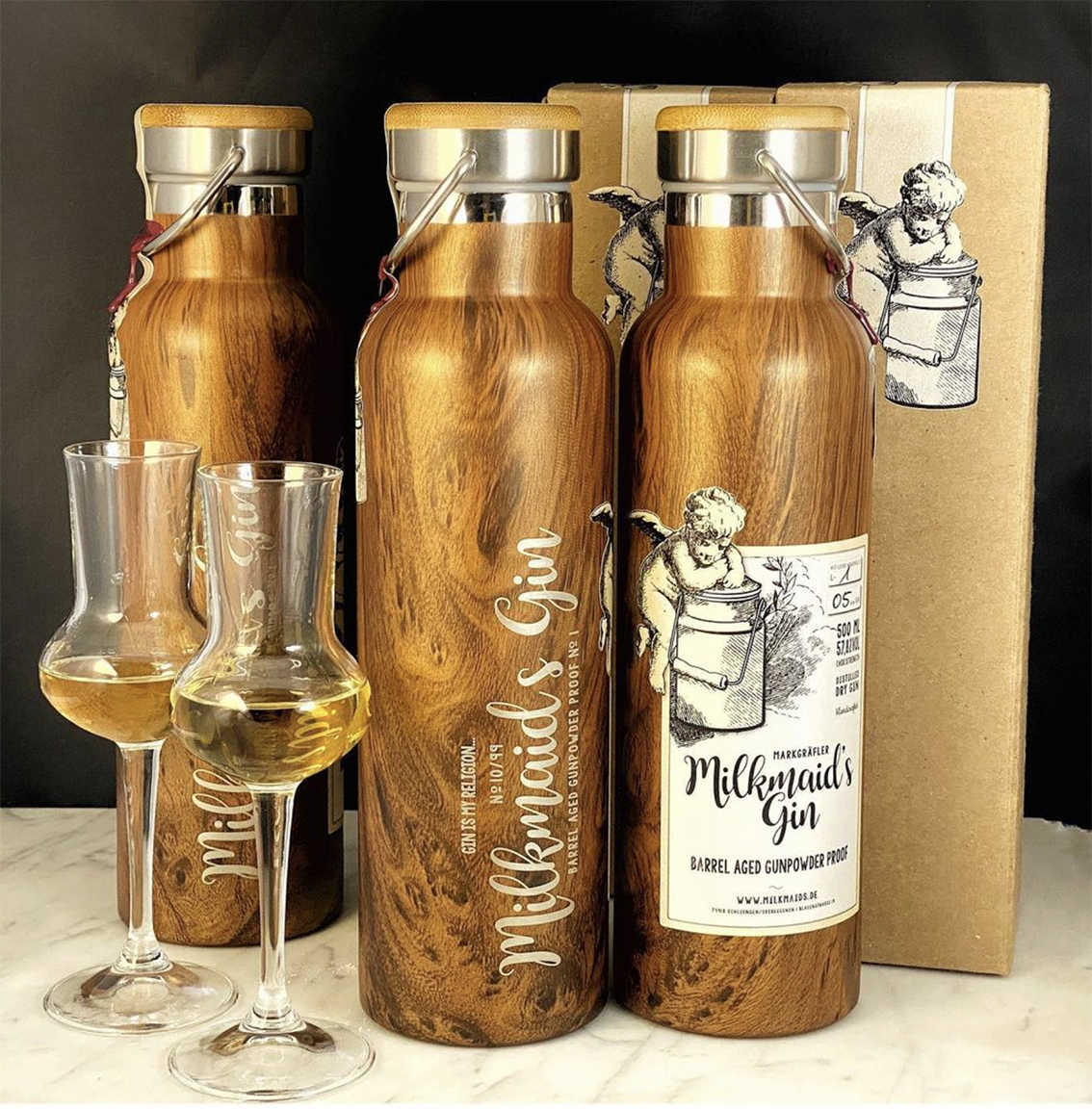 Milkmaid's Gin Barrel Aged Gunpowder Proof from Germany - Winner of ...