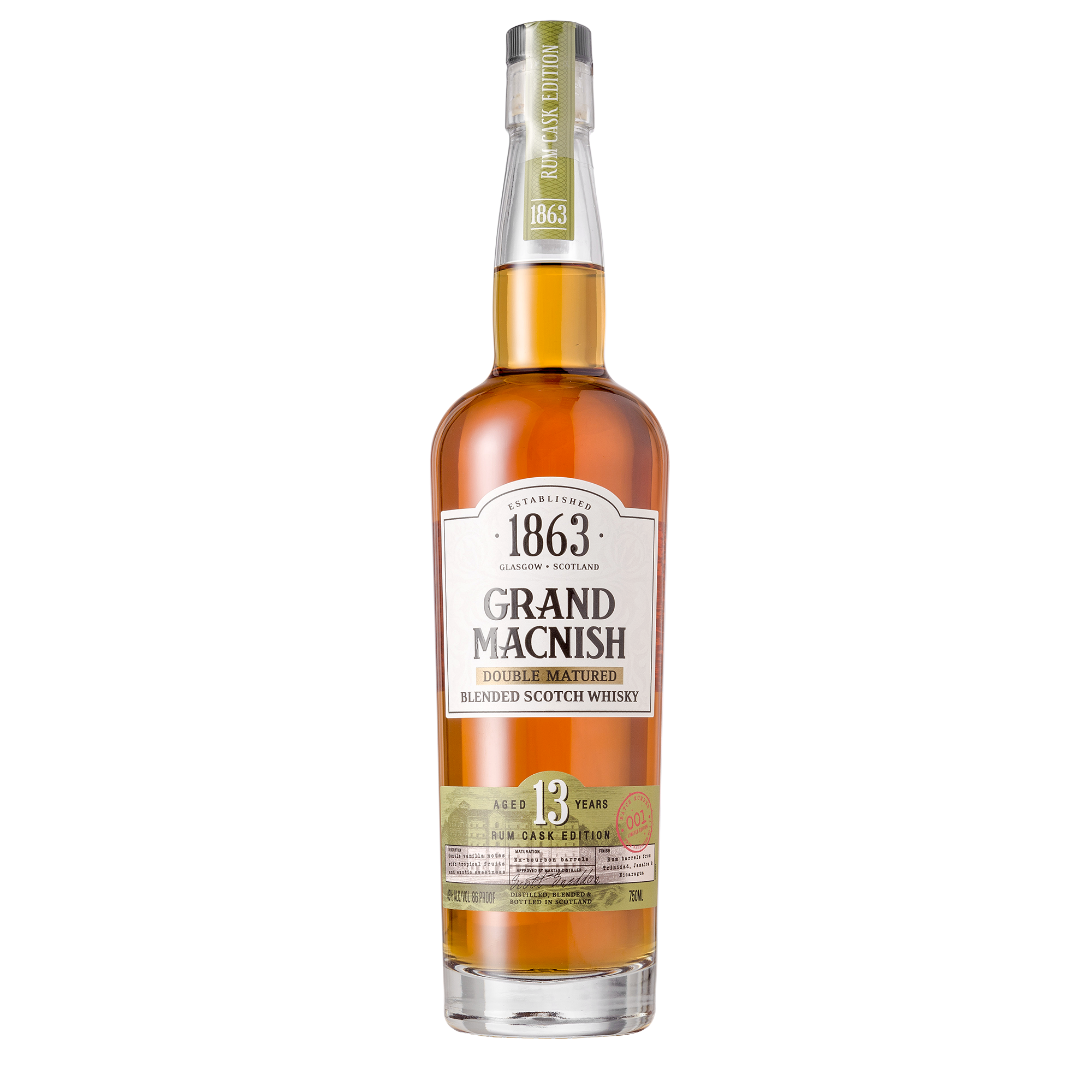 Grand Macnish 13 Year Old Rum Barrel Edition Blended Scotch Whisky from ...